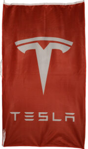 Tesla Vertical Red Flag / Banner 5 X 3 Ft (150 x 90 cm) - Flags Delivery
