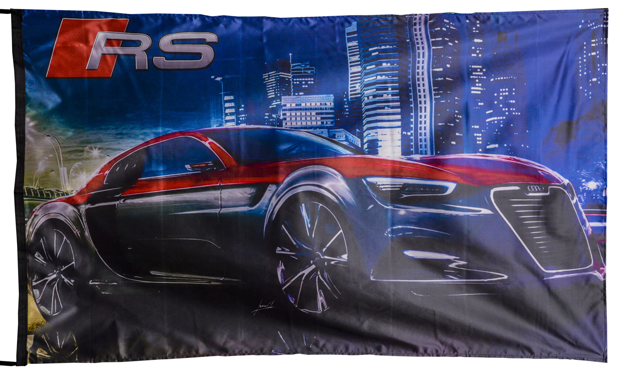 Audi RS Landscape Night City Flag / Banner 5 X 3 Ft (150 x 90 cm ...