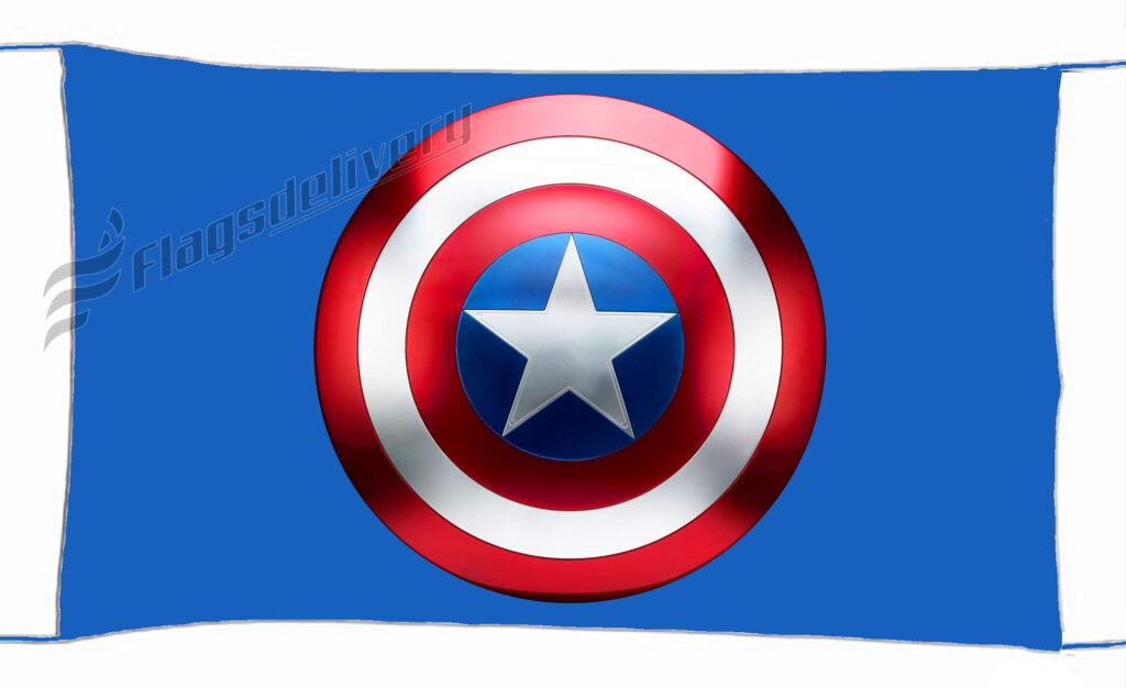 Captain America Blue Landscape Flag / Banner 5 X 3 Ft (150 x 90 cm ...