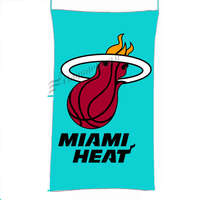 Miami Heat Light Blue Vertical Flag / Banner 5 X 3 Ft (150 X 90 Cm ...