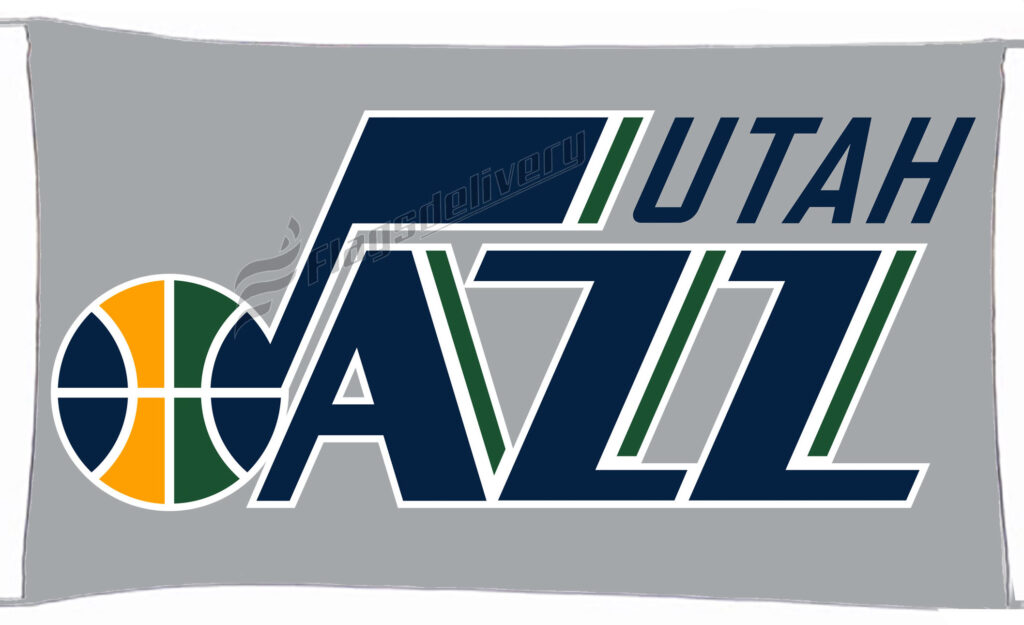 Utah Jazz Silver Landscape Flag / Banner 5 X 3 Ft (150 X 90 Cm) - Flags ...