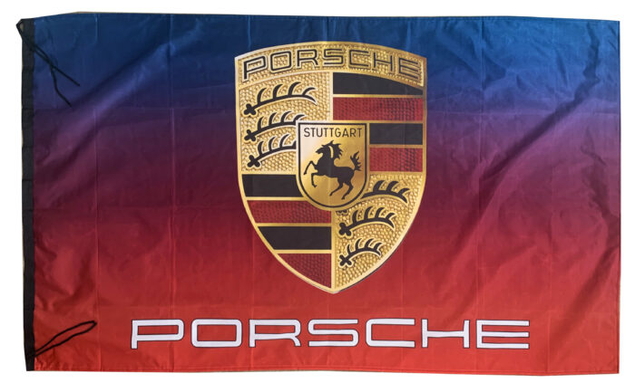 Porsche Landscape Blue & Red Flag / Banner 5 X 3 Ft (150 x 90 cm ...