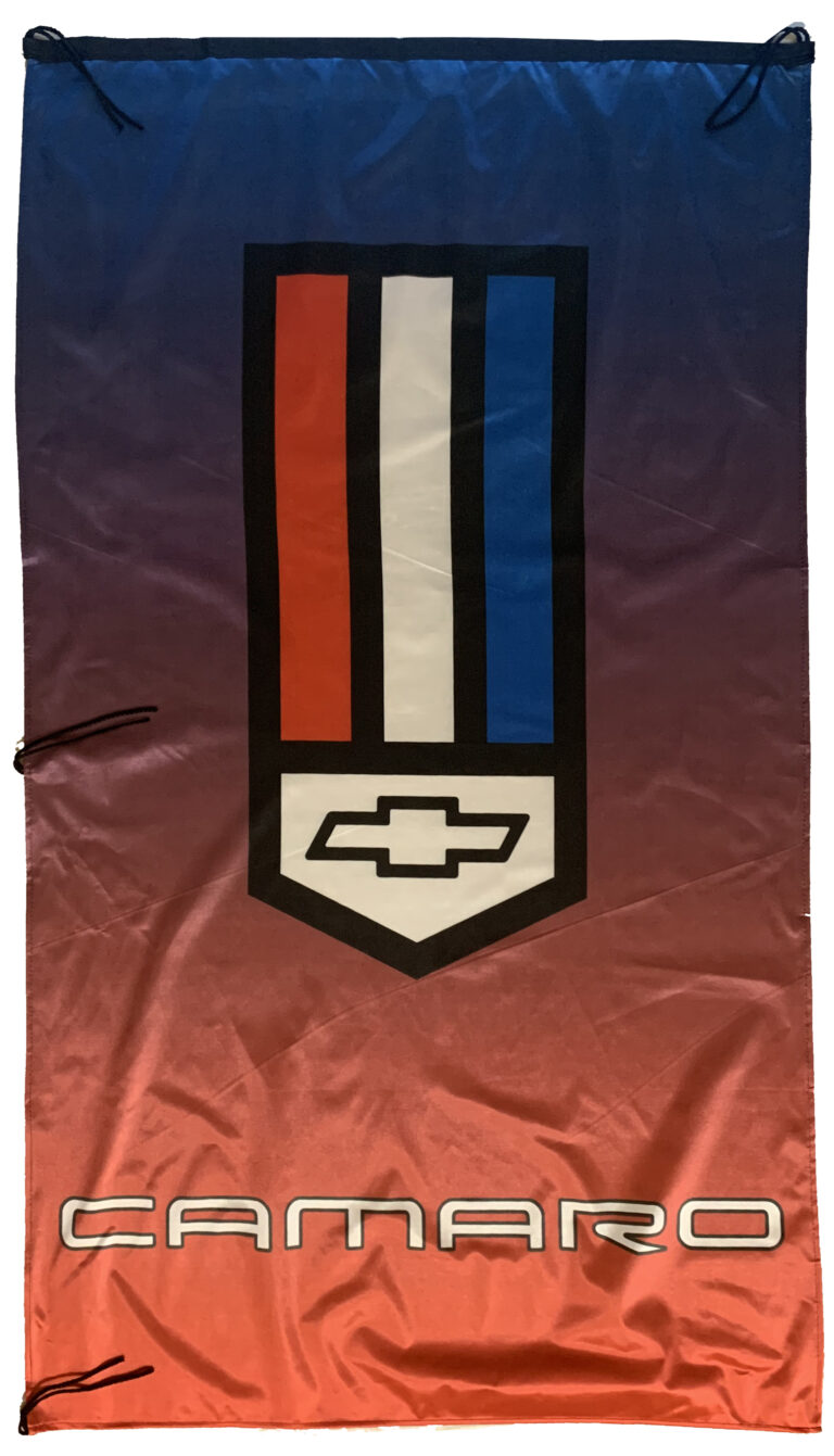 Chevrolet Camaro Vertical Blue & Red Flag / Banner 5 X 3 Ft (150 x 90 ...