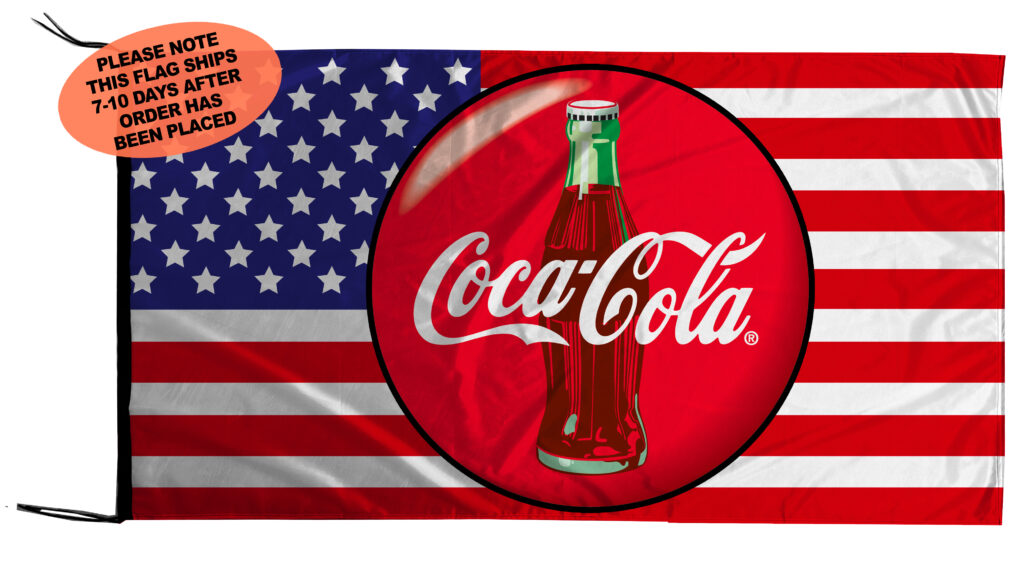 Coca Cola and USA Flag Landscape Flag / Banner (1) 5 X 3 Ft (150 x 90 cm) - Flags Delivery