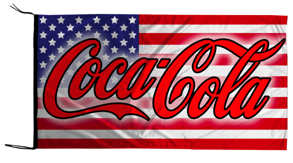 Coca Cola and USA Flag Landscape Flag / Banner (2) 5 X 3 Ft (150 x 90 ...