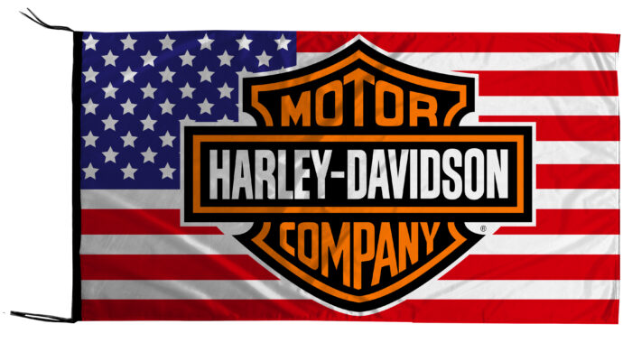 Harley Davidson Motor Company & USA Flag Landscape Flag / Banner 5 X 3 ...