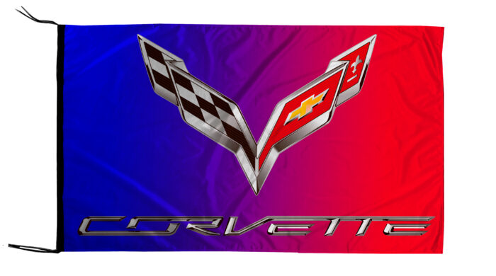 Chevrolet Corvette C7 Landscape Blue & Red Flag / Banner 5 X 3 Ft (150 ...