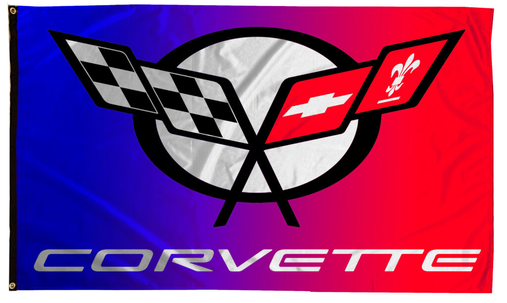 Chevrolet Corvette C5 Landscape Blue & Red Flag / Banner WITH EYELETS 5 ...