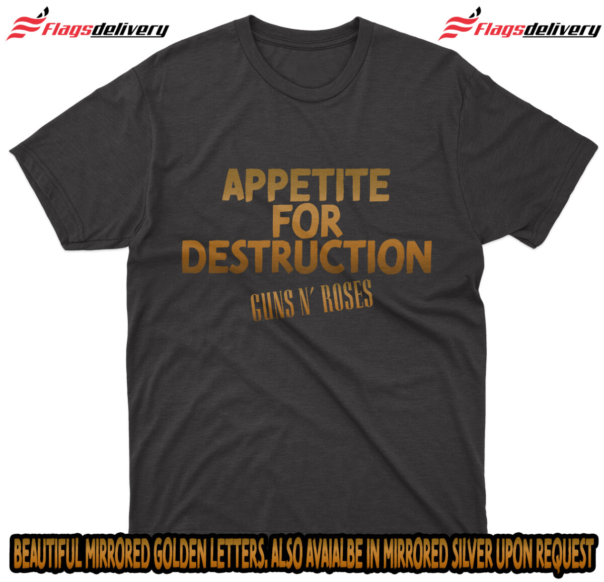 Guns N Roses - Appetite For Destruction (Golden Letters) - Black T ...